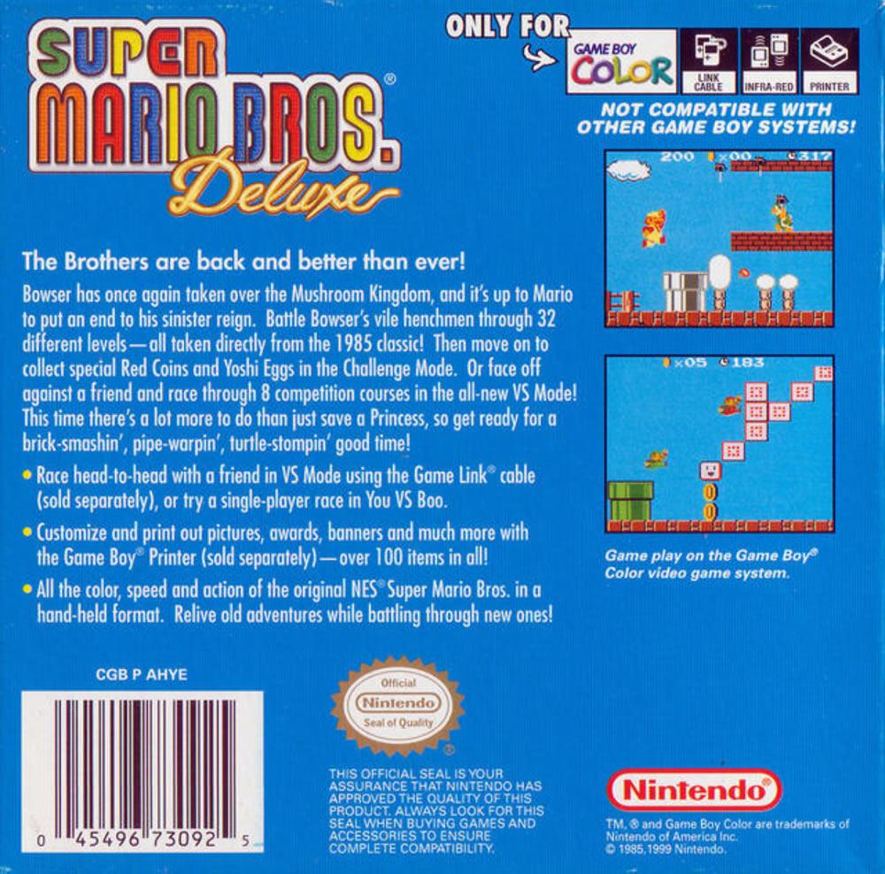 Super Mario Bros. Deluxe Box Art & Covers